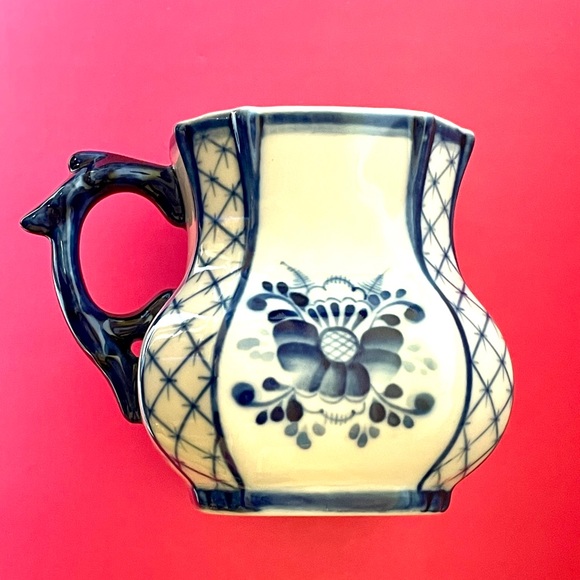 Gzhel | Other | Vintage Gzhel Russian Delft Pitcher | Poshmark